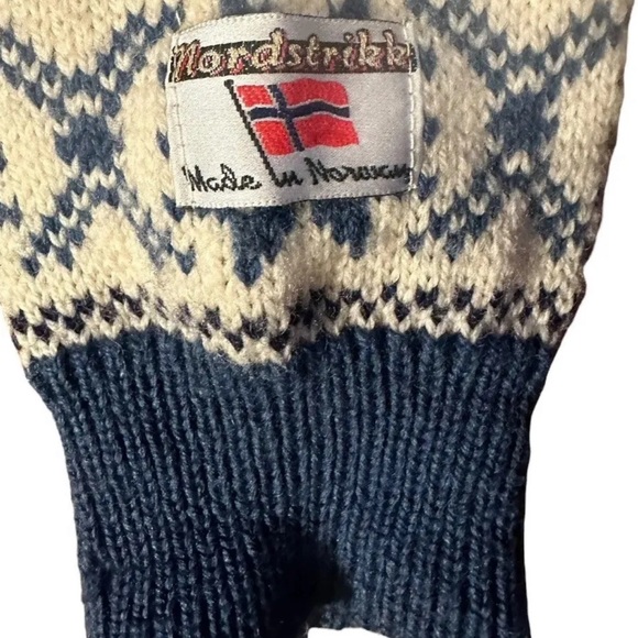 Nordstrikk | Sweaters | Vtg 7s Nordstrikk Wool Ski Knit Sweater Norway Snow Metal Clasp Blue ...